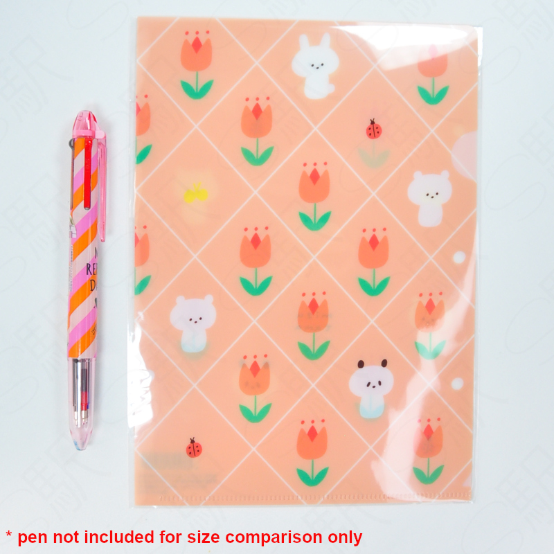 mizutama's A5 Size Clear File Folder (Tsutaya Limited) - Tulips and Animals 4589558865881